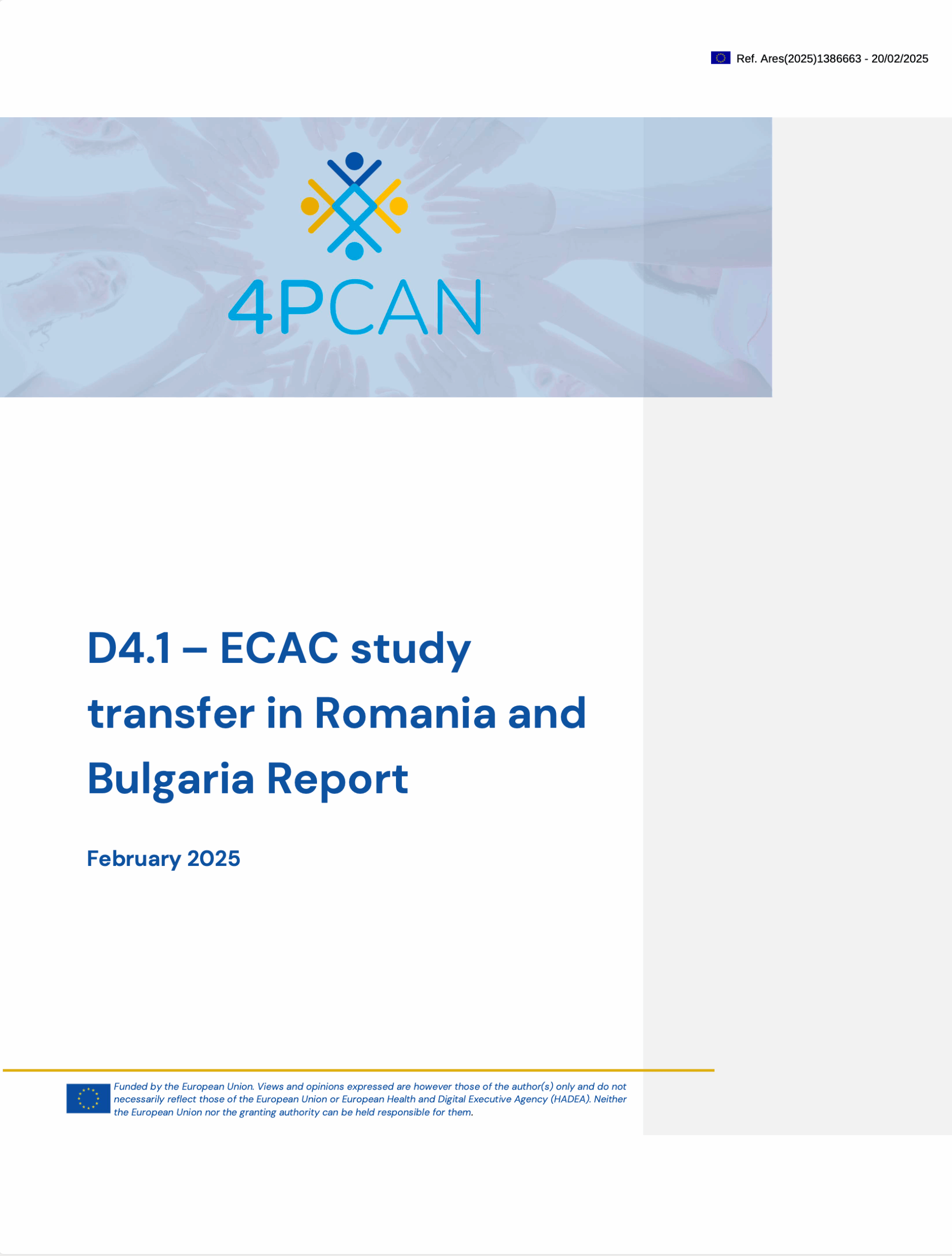 D4.1 - ECAC study transfer in Romania and Bulgaria Report - 4P-CAN